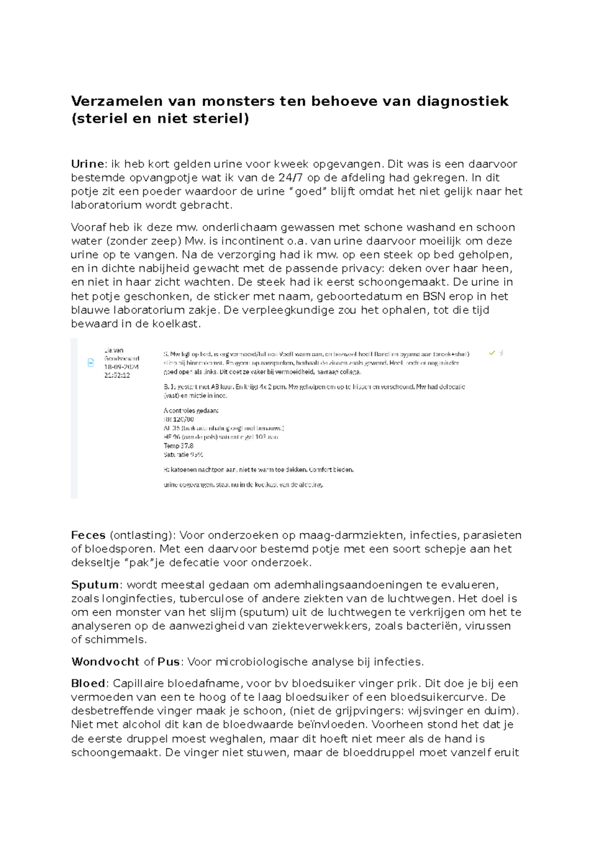 Verzamelen van monsters voor diagnostische doeleinden in de zorg ...