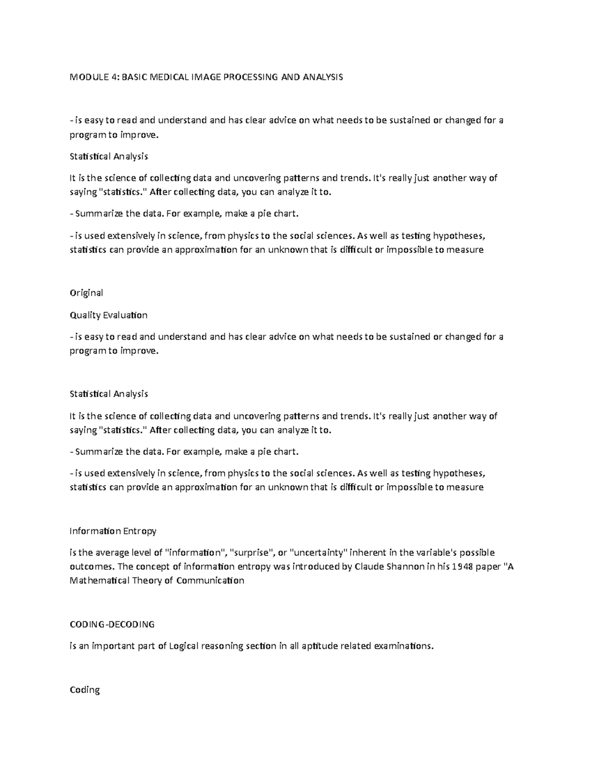 Module 4: Medical Image Processing & Analysis Techniques - Studocu