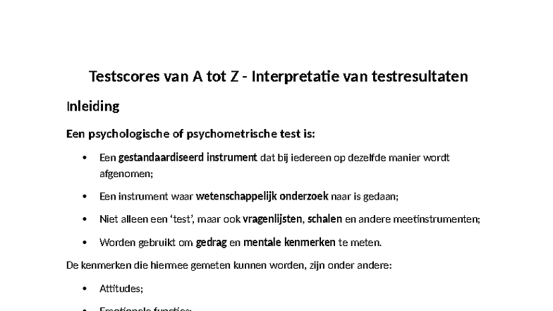 Testscores van A tot Z - Interpretatie en Analyse van Testresultaten ...