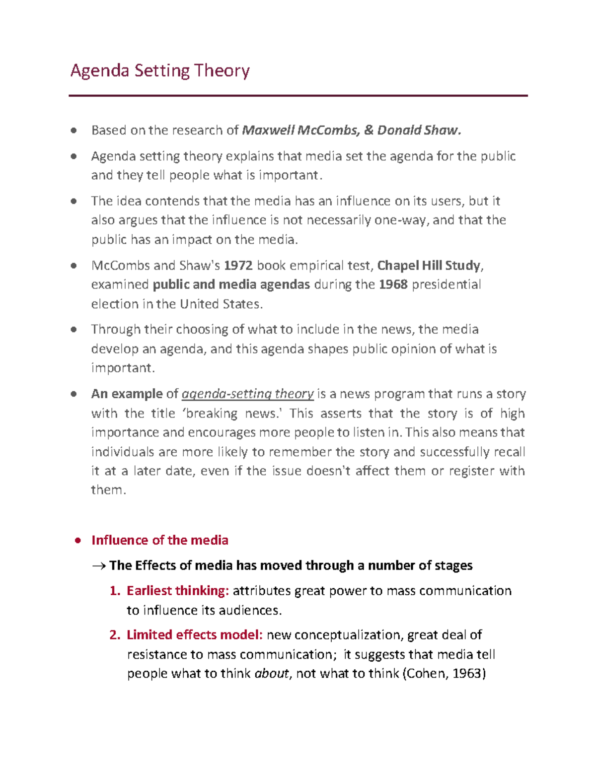 Agenda Setting Theory - Agenda Setting Theory Based on the research of Maxwell McCombs, & Donald ...