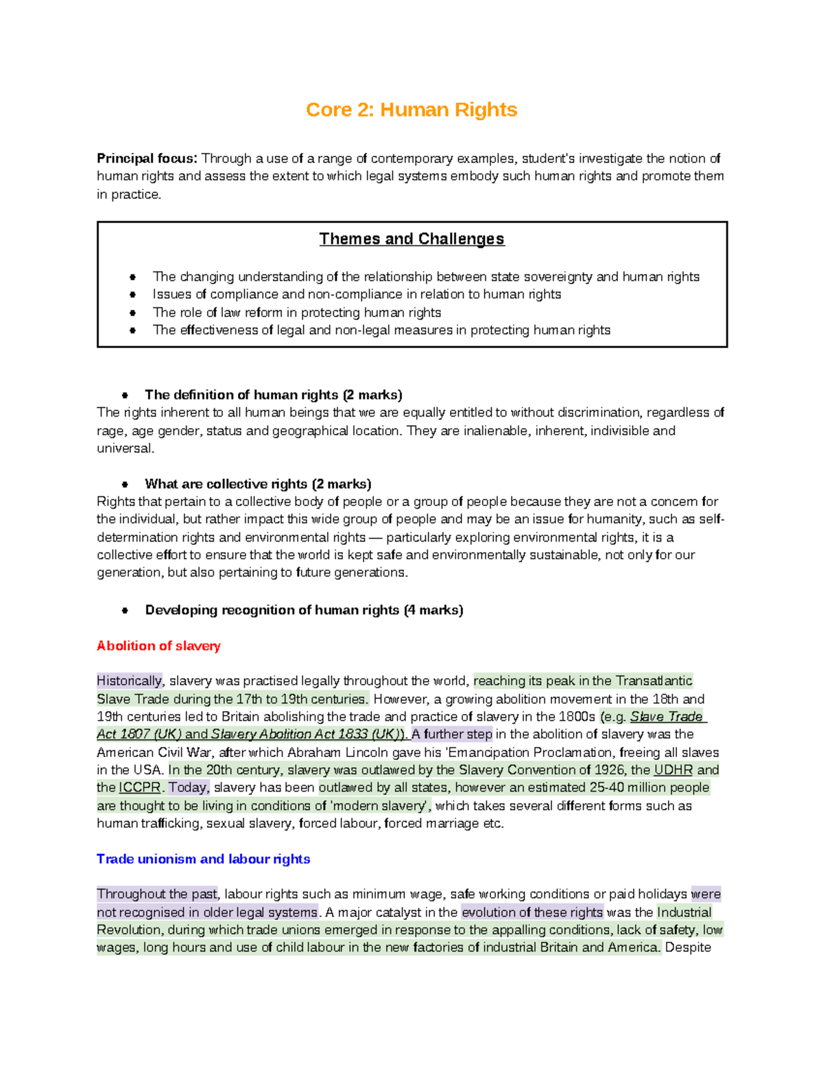 Core 2: Human Rights - Examining Legal Systems & Contemporary Issues ...