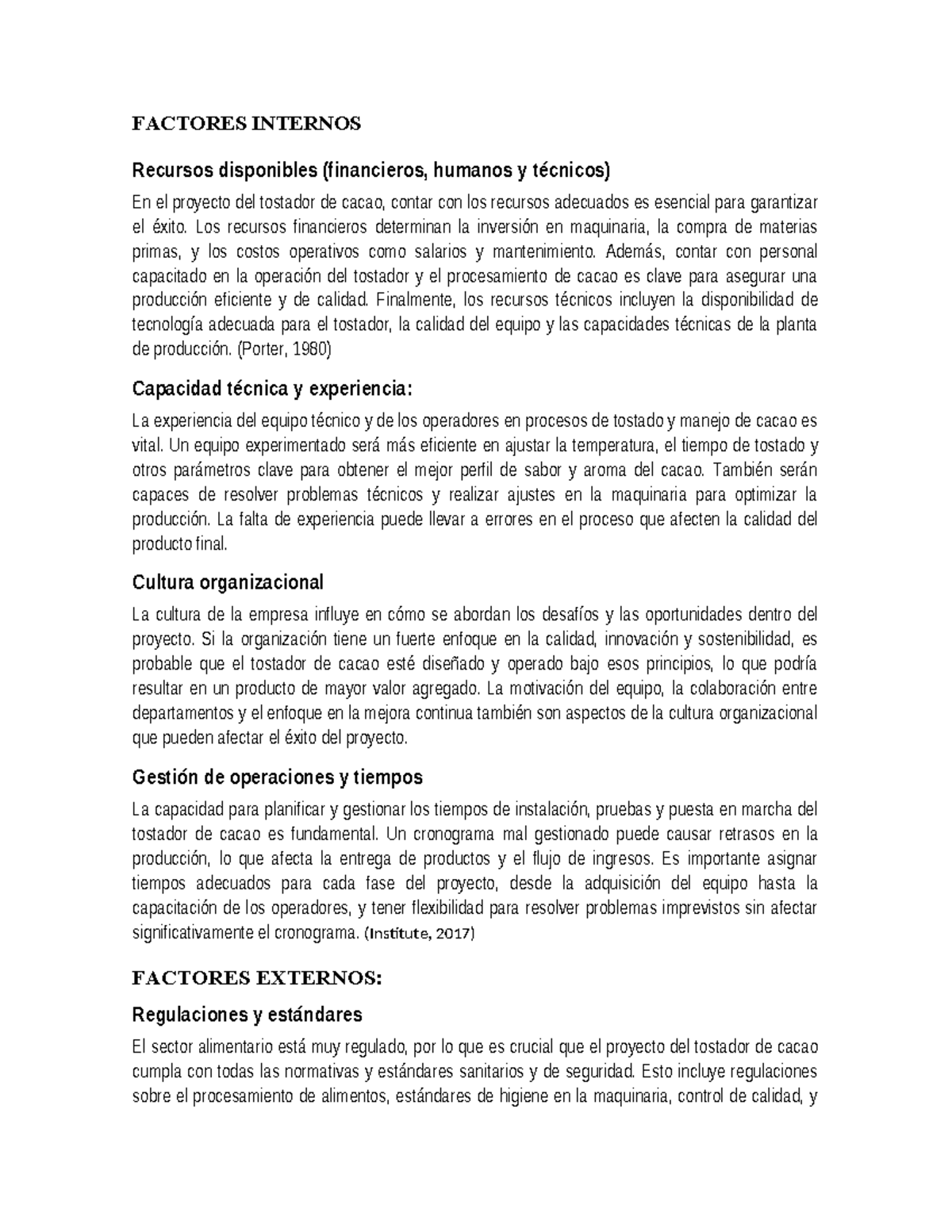 Factores Internos - FACTORES INTERNOS Recursos disponibles (financieros ...