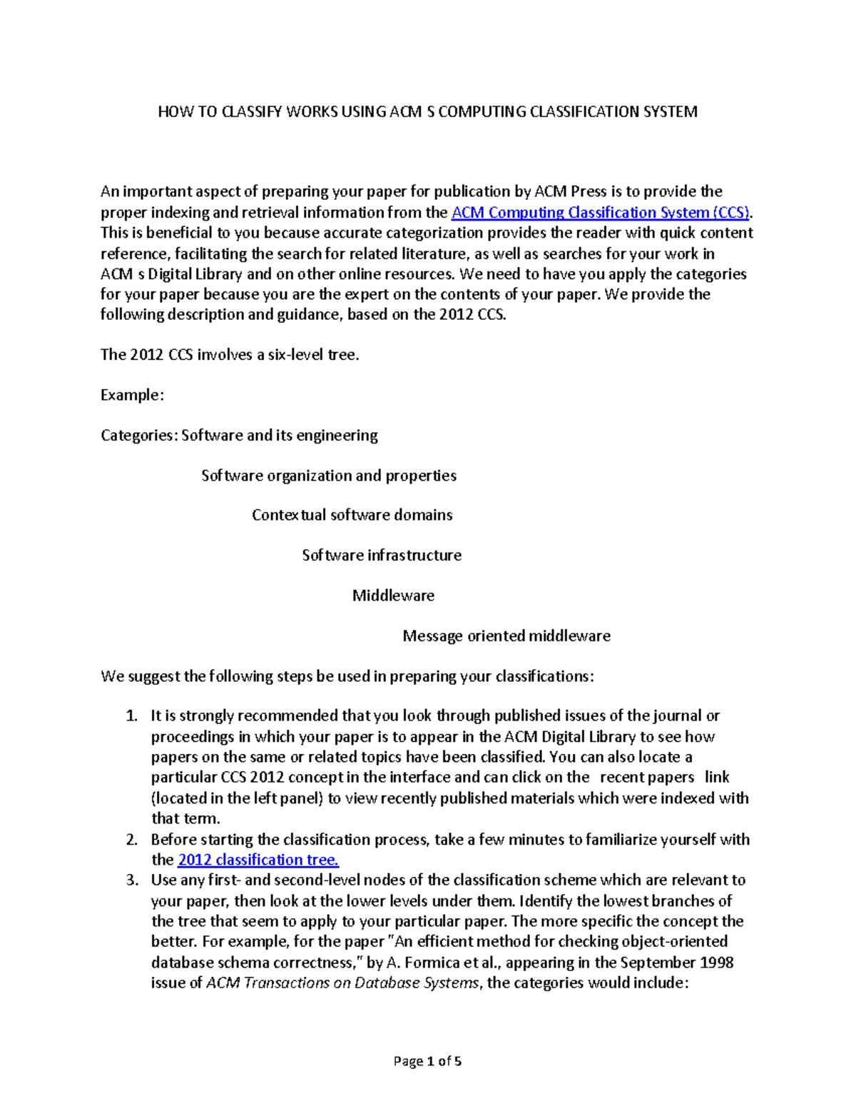 ACM CCS Classification Guide: Preparing Your Paper for Publication ...
