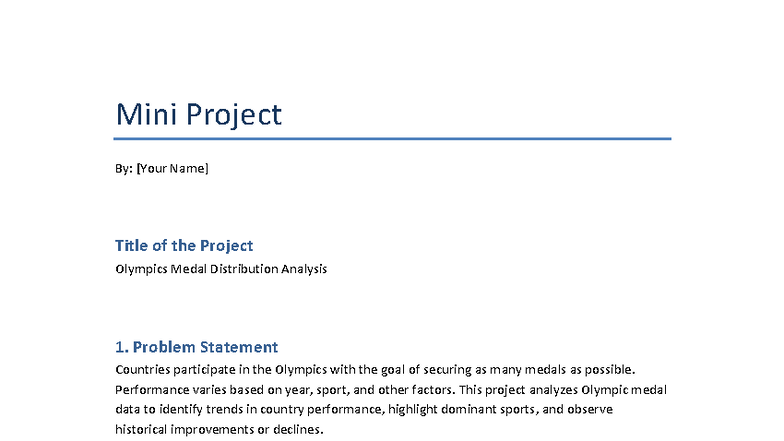 Olympics Medal Distribution Analysis Mini Project (Sports Assignment ...