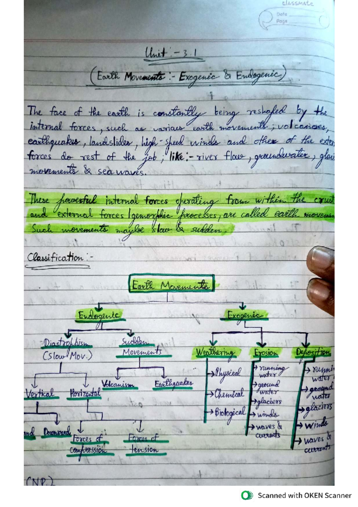 Physical Geography 1st Sem: Unit 3.1 - Earth Movements Explained - Studocu