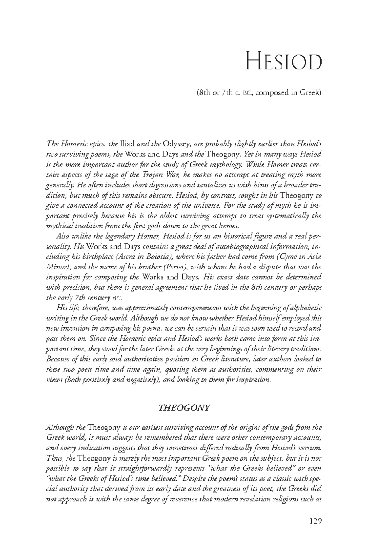 Hesiod's Theogony (Greek Mythology) - Origins of Gods and Cosmos - Studocu