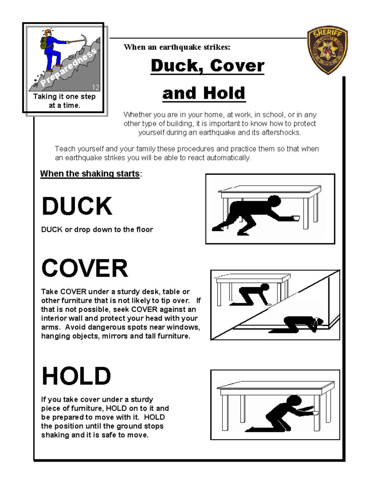 Emergency Management: Earthquake Safety - Duck, Cover & Hold - Studocu