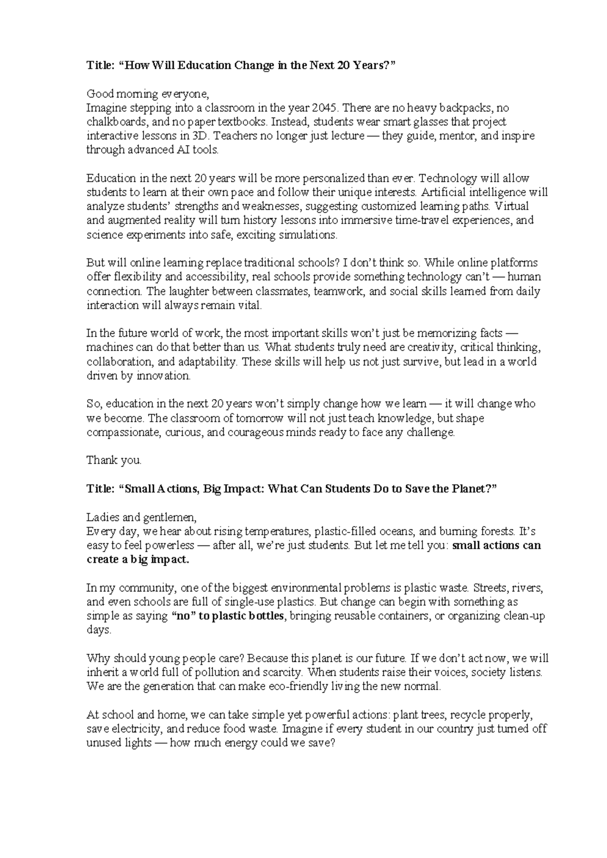 Future of Education: Innovations by 2045 - HUNG BIEN CAP 2025 - Studocu