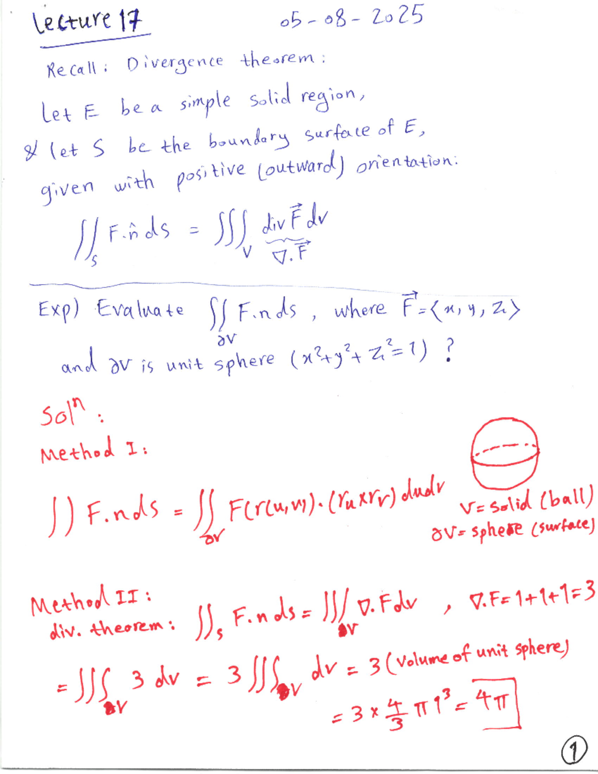 Lecture 17: Divergence Theorem and Flux Calculations - Studocu