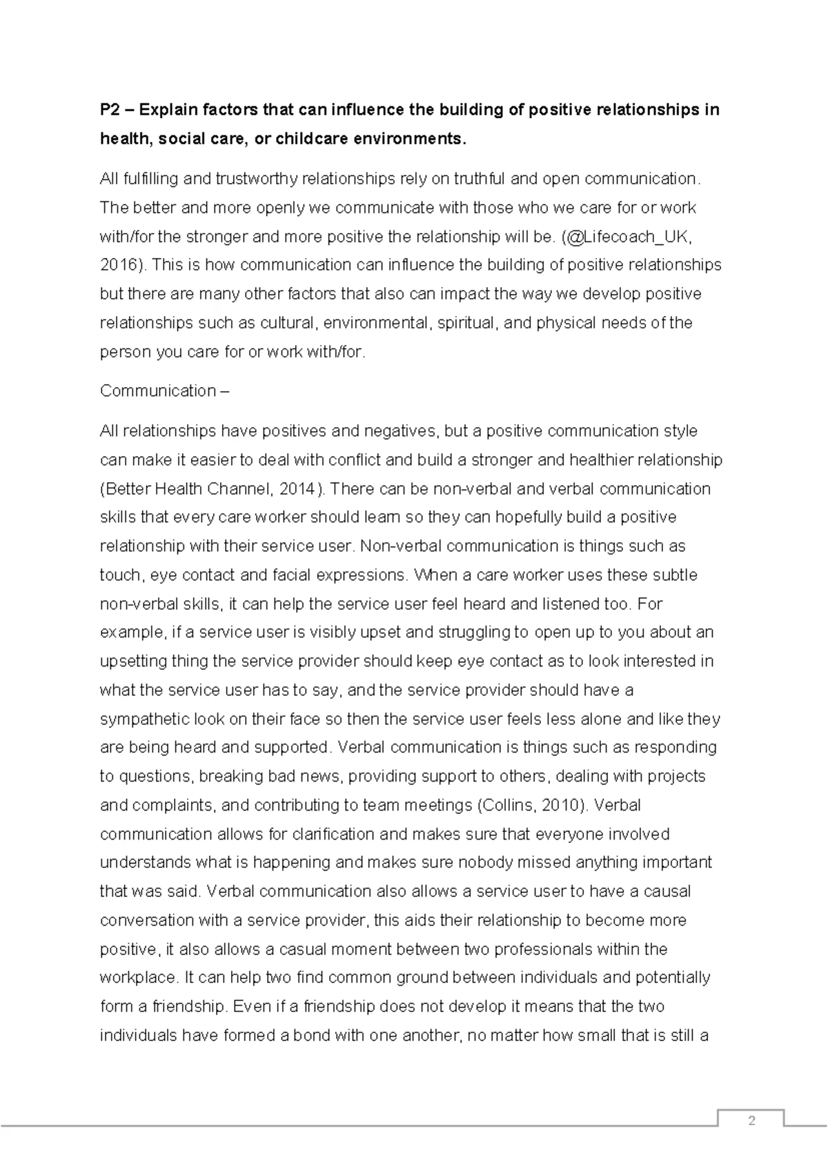 M1 - Unit 1 Analysis of Context in Health & Social Care Relationships ...