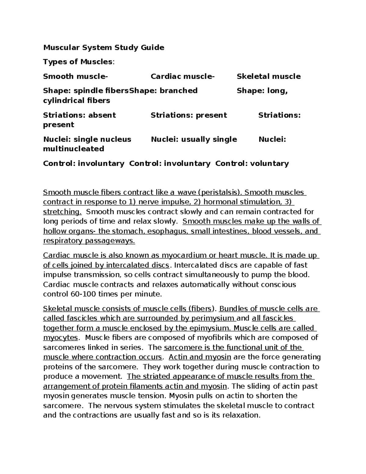 AP2: Muscular System Study Guide and Key Concepts by VEEB - Studocu