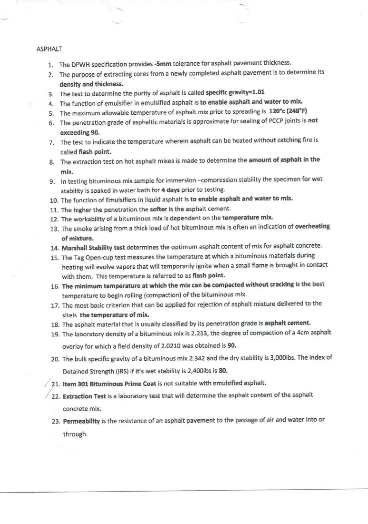 PE Reviewer - Asphalt Specifications and Testing Methods - Studocu
