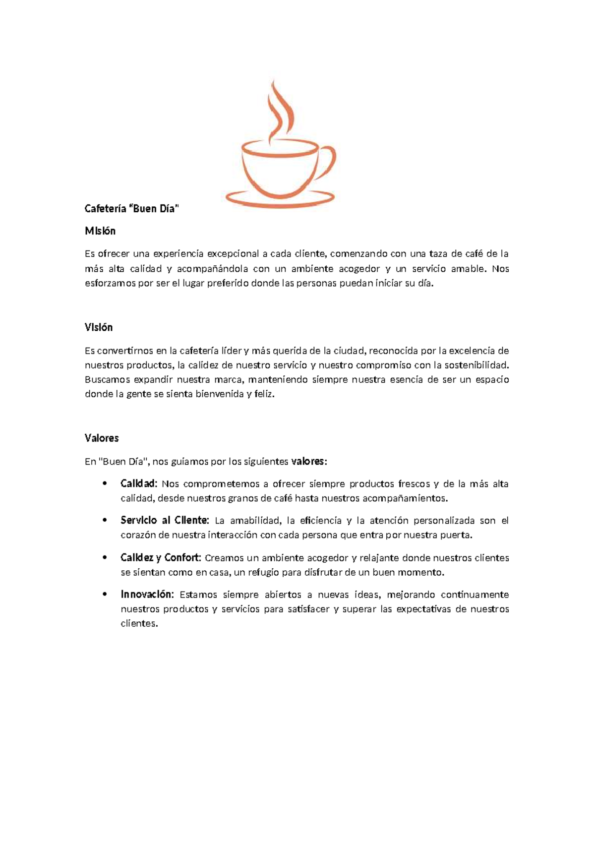 Cafetería Misión y Visión: Estrategias para la Excelencia Empresarial ...
