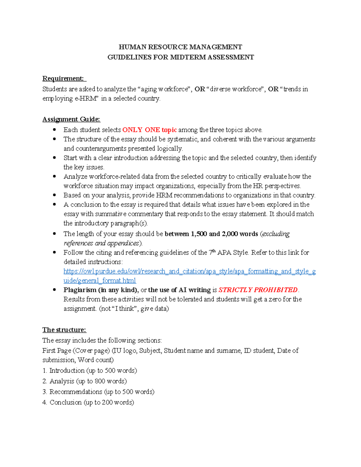HRM - Midterm Assignment: Analyzing Workforce Trends & Challenges - Studocu