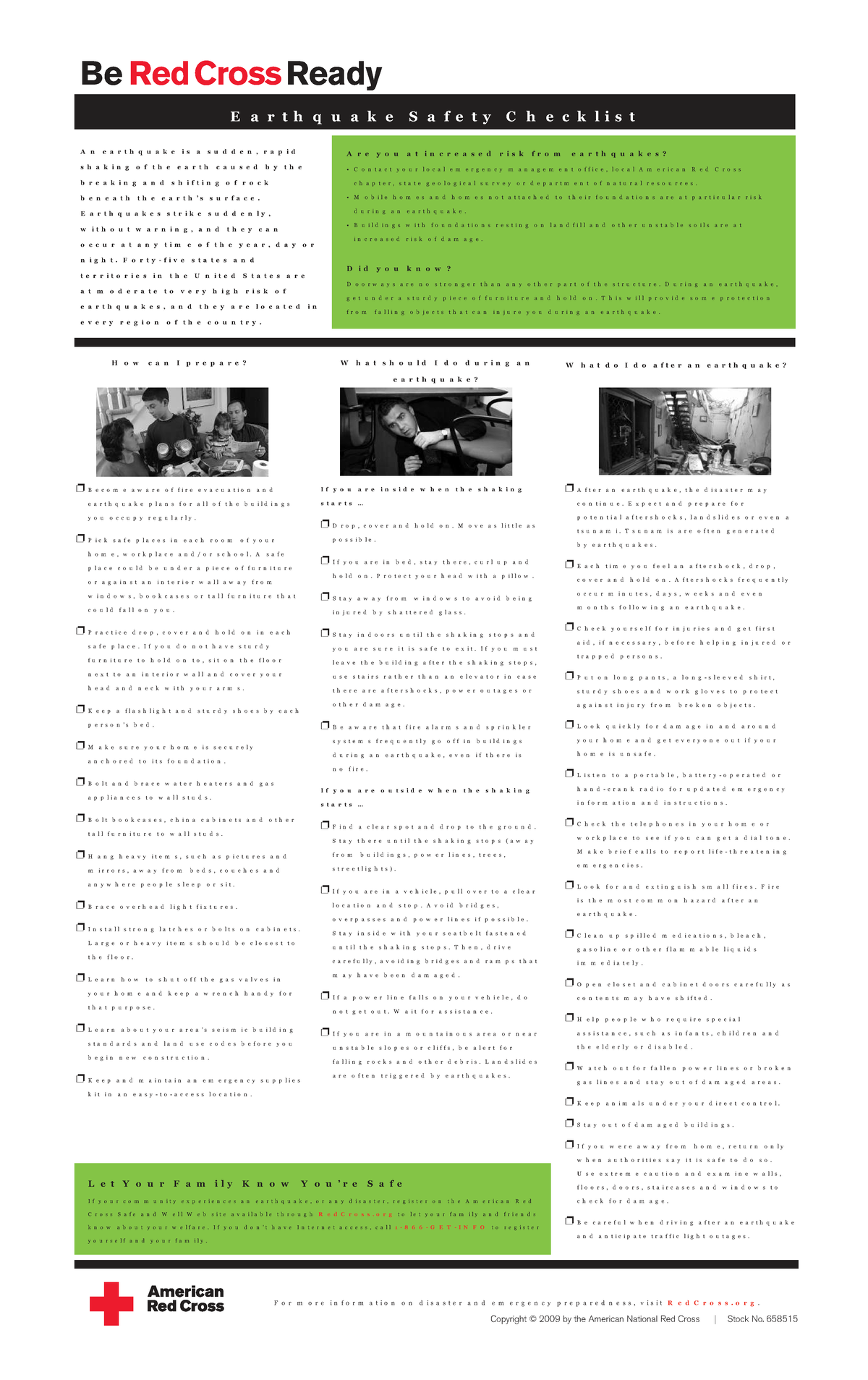 Be Red Cross Ready: Earthquake Safety Checklist (ENG) - Studocu