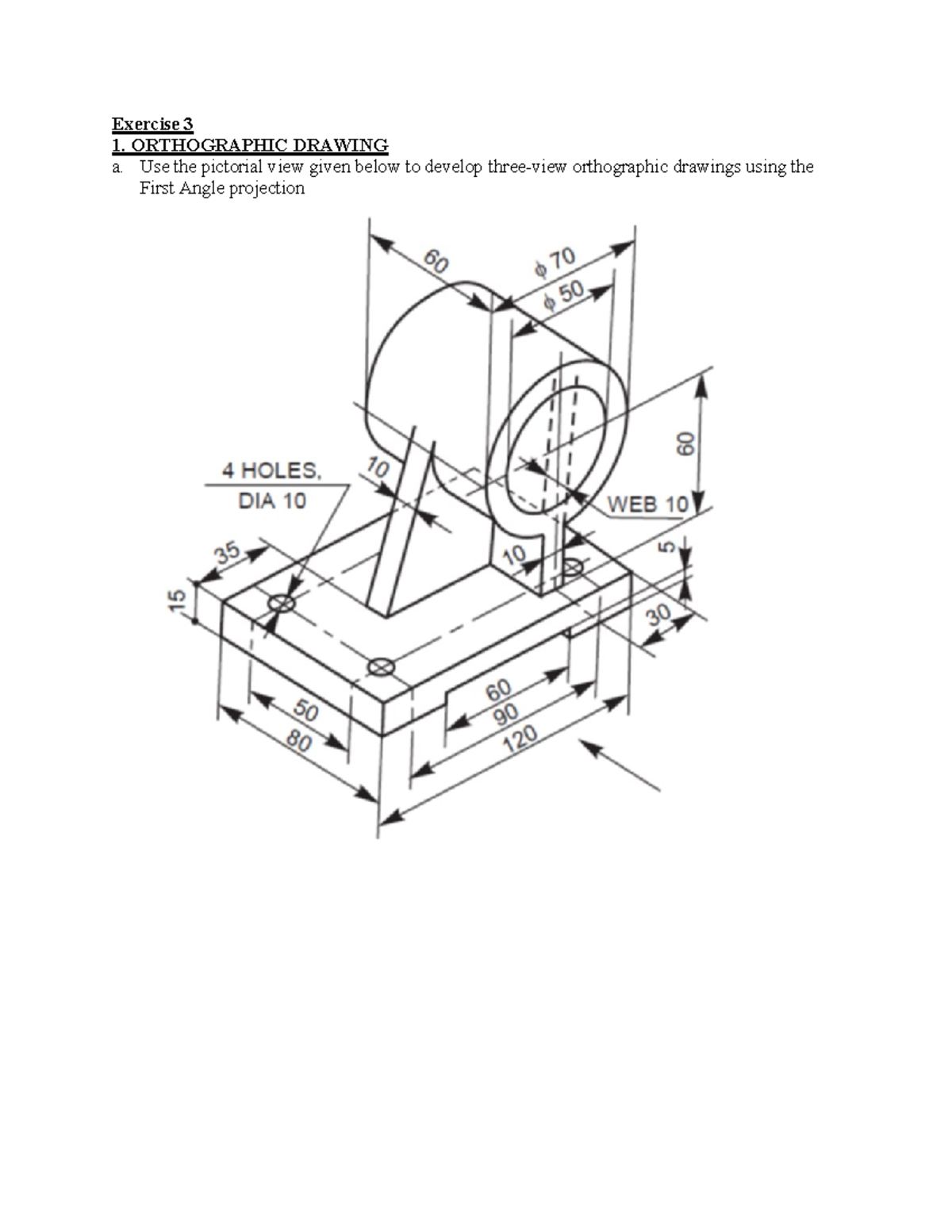 Exercise 3 - Isometric Projection and Orthographic Drawings - Studocu