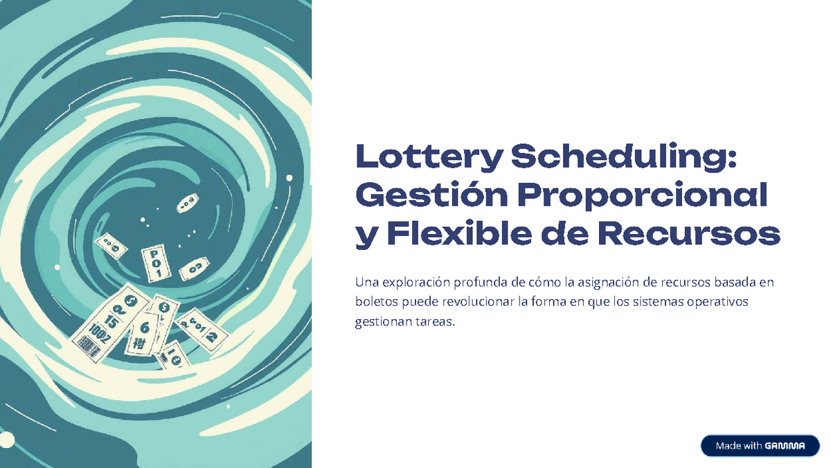 Exposición: Algoritmos de Planificación y Lottery Scheduling - Studocu