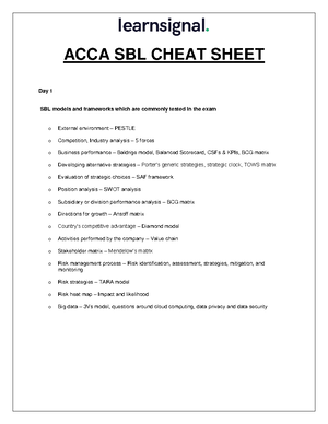SL Assignment 3 V1 - SL Module 3: Assignment For the chosen organization, evaluate the impact of ...