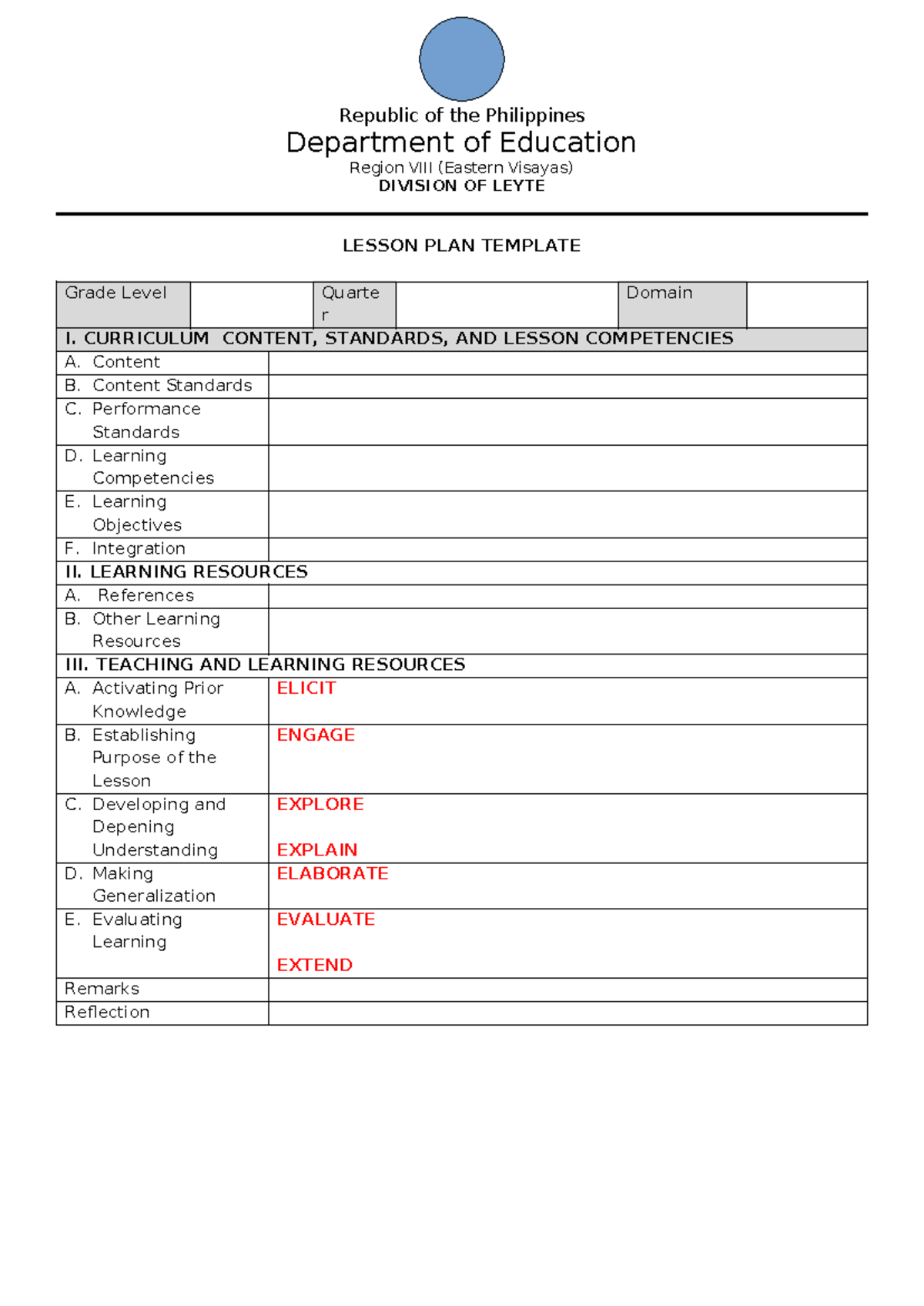 Lesson-Plan-Template Revise-K-to-10 - Republic of the Philippines ...