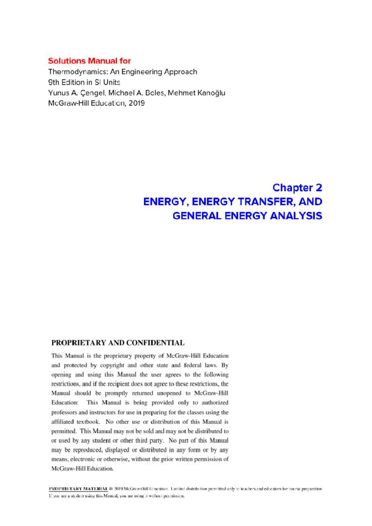 Solutions Manual for Thermodynamics: An Engineering Approach (Chapter 2) - Studocu