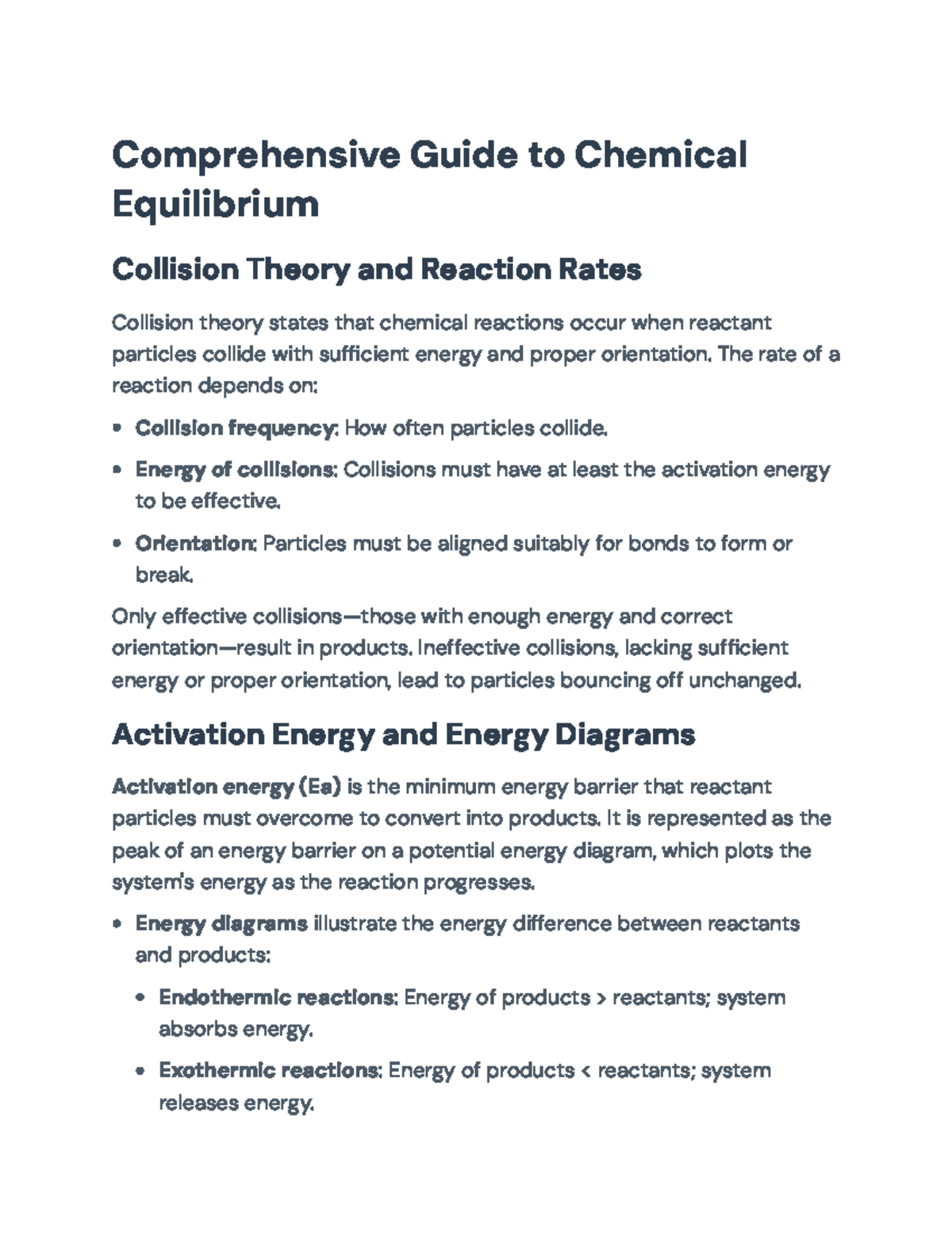 Comprehensive Guide to Chemical Equilibrium & Reaction Rates (CHEM 101 ...