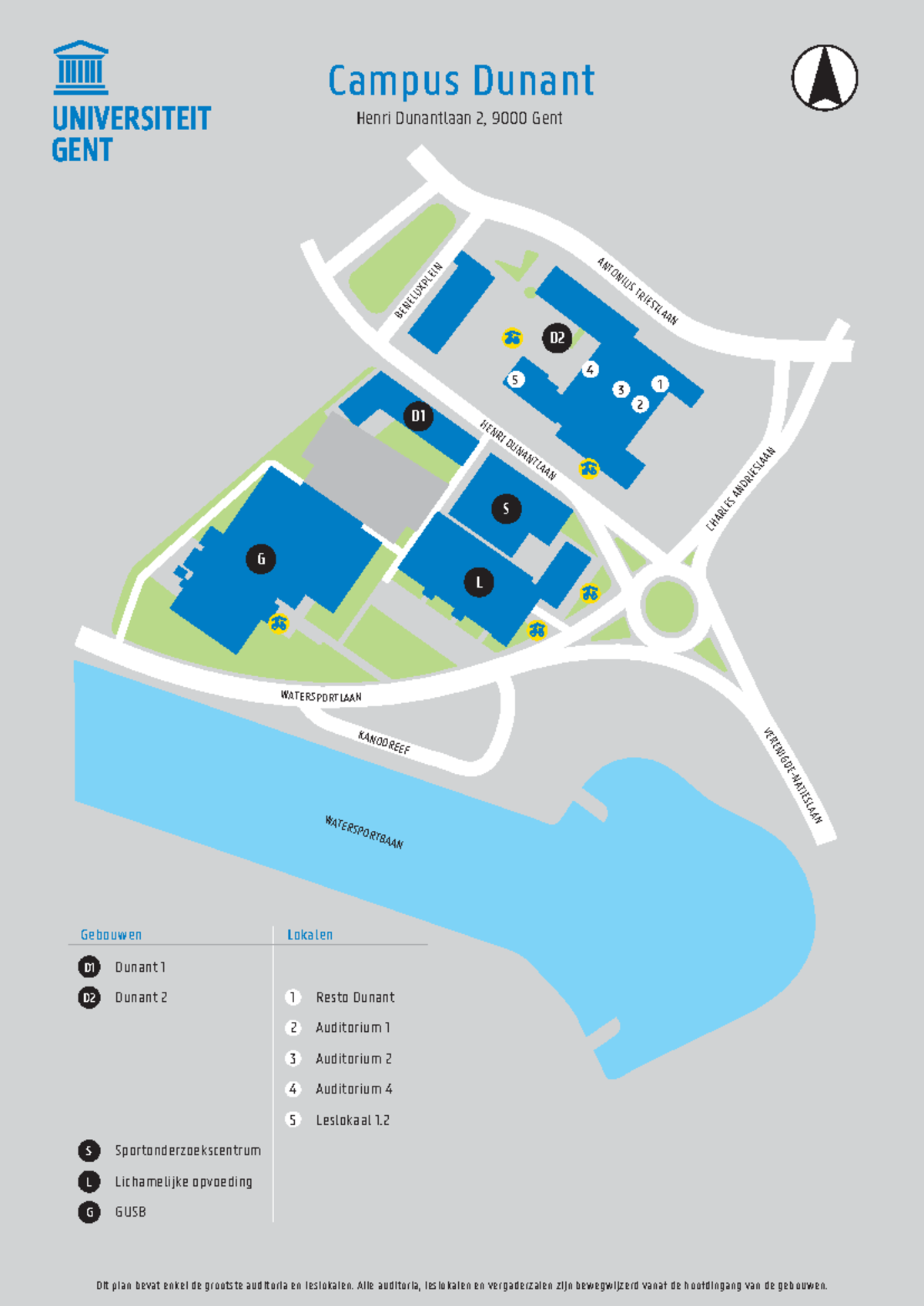 Grondplan UGent Campus Dunant. dit een plattegrond zodat je altijd je ...