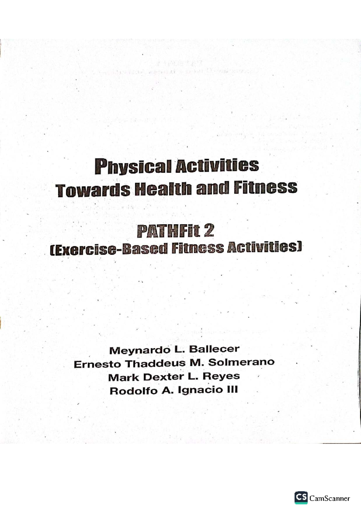 PE MOD 1 - Chapter 1 Overview for PATHFit 2 Fitness Program - Studocu