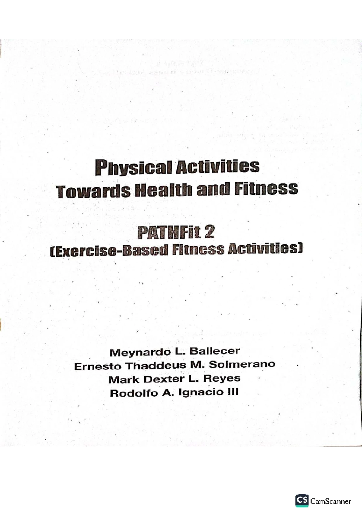 PE Fitness Test Activities Form (Health & Skill Components) - Studocu
