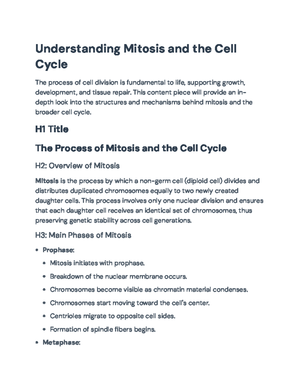 Mitosis and the Cell Cycle: Detailed Overview and Key Phases ...