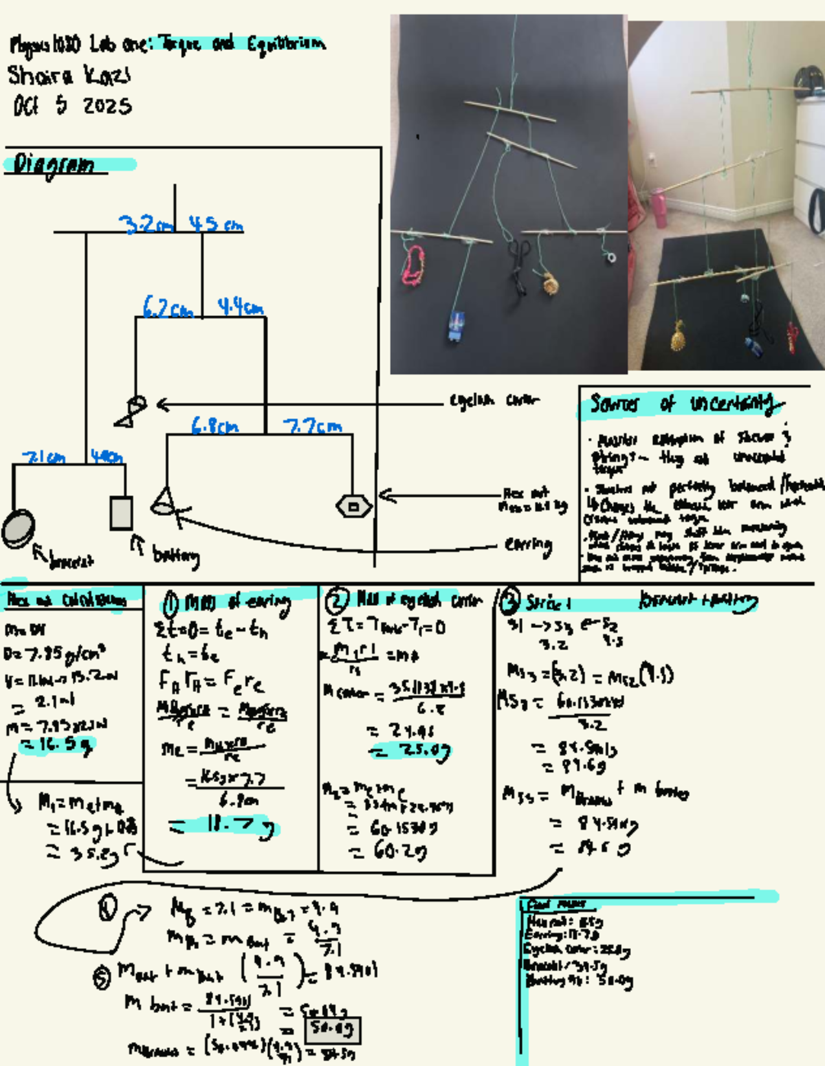 Physics Lab 1: Torque and Equilibrium Analysis - Studocu
