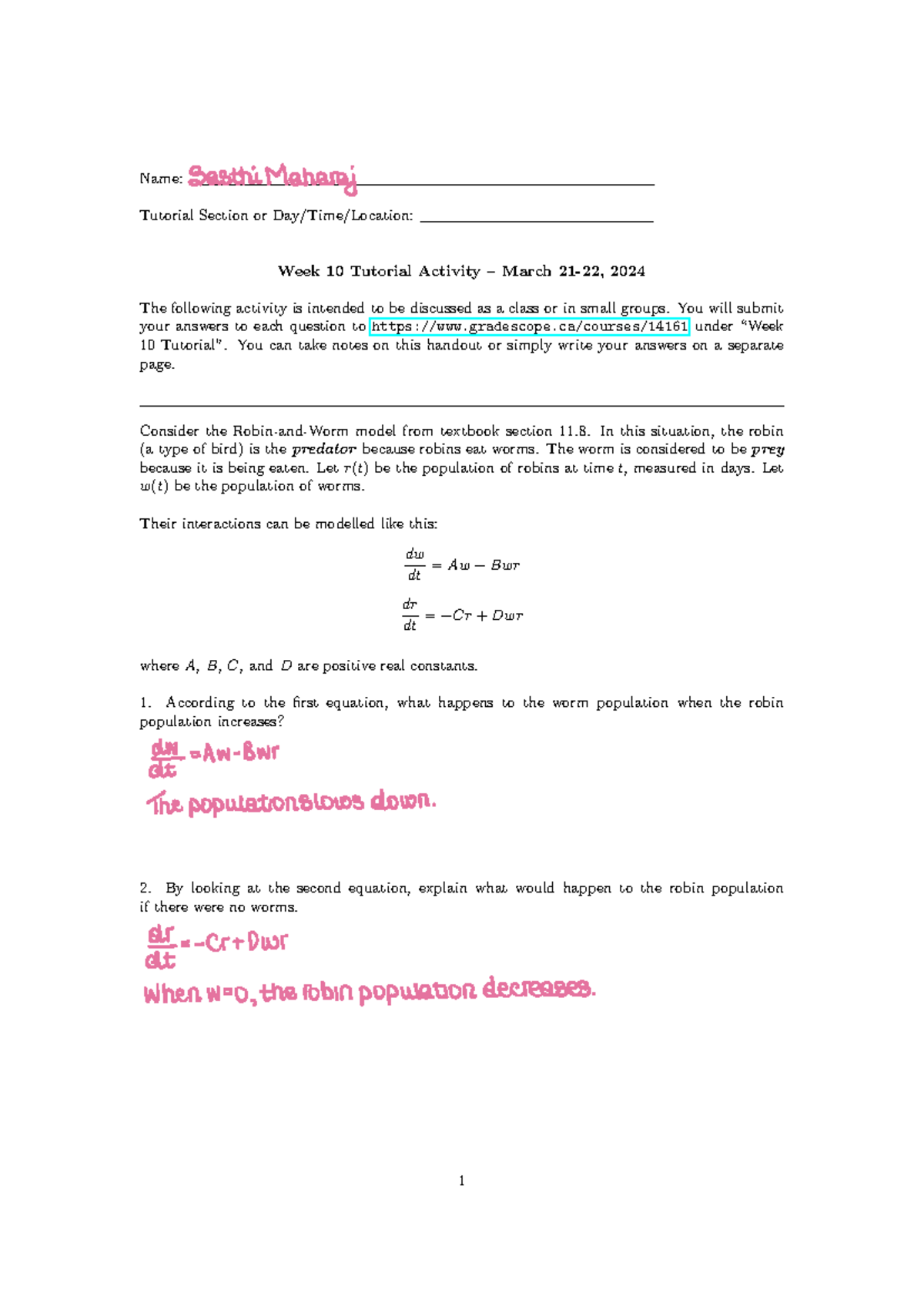 W10-tutorial-handout - Name: Tutorial Section or Day/Time/Location ...