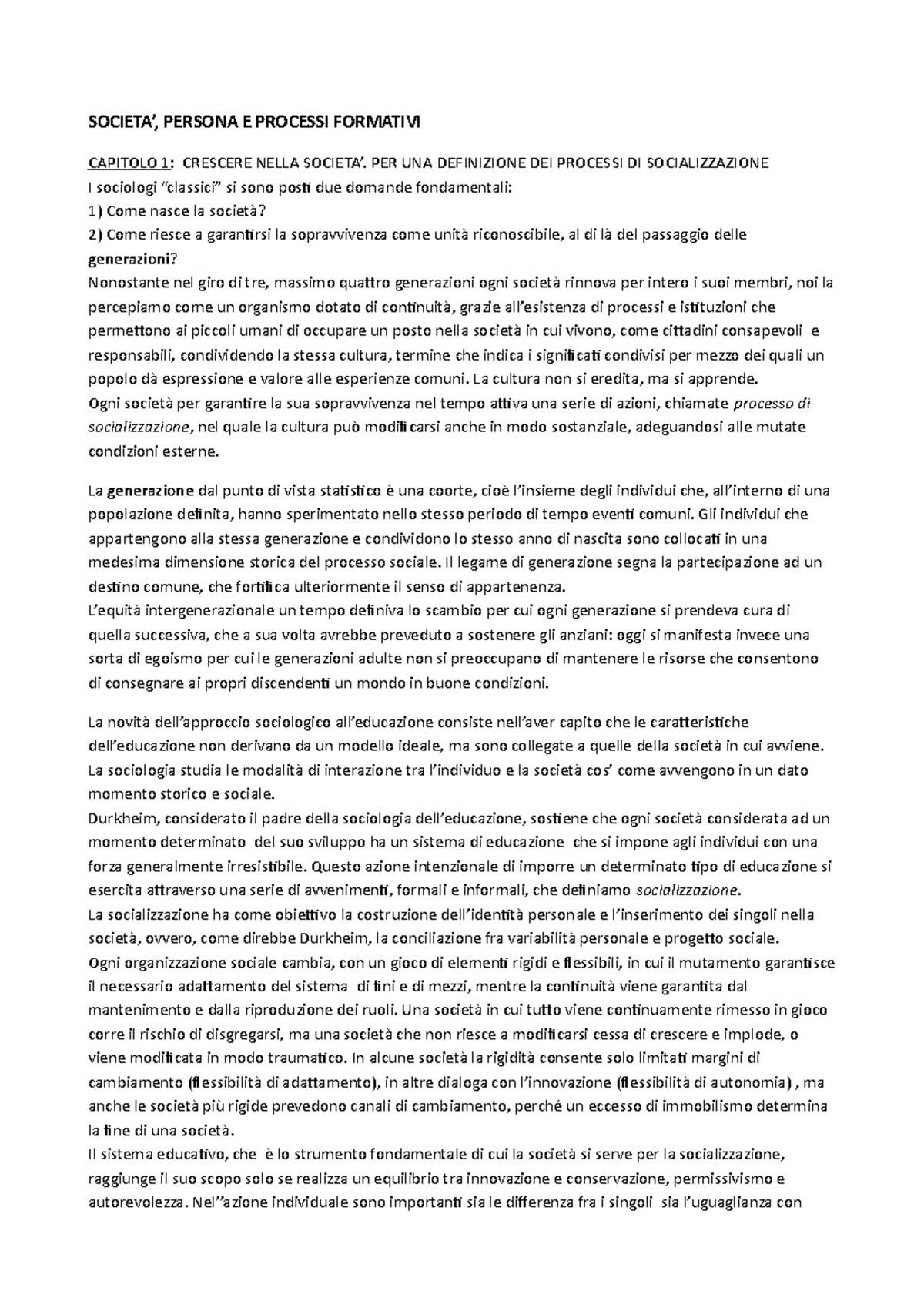 Società, persona e processi fomativi - SOCIETA’, PERSONA E PROCESSI ...