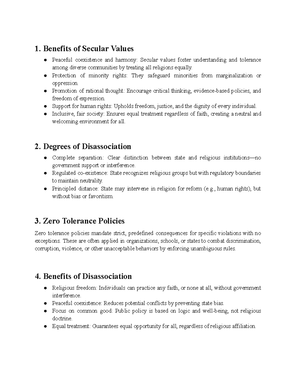Secular Values and Their Impact on Society - HVE - Study Material - Studocu