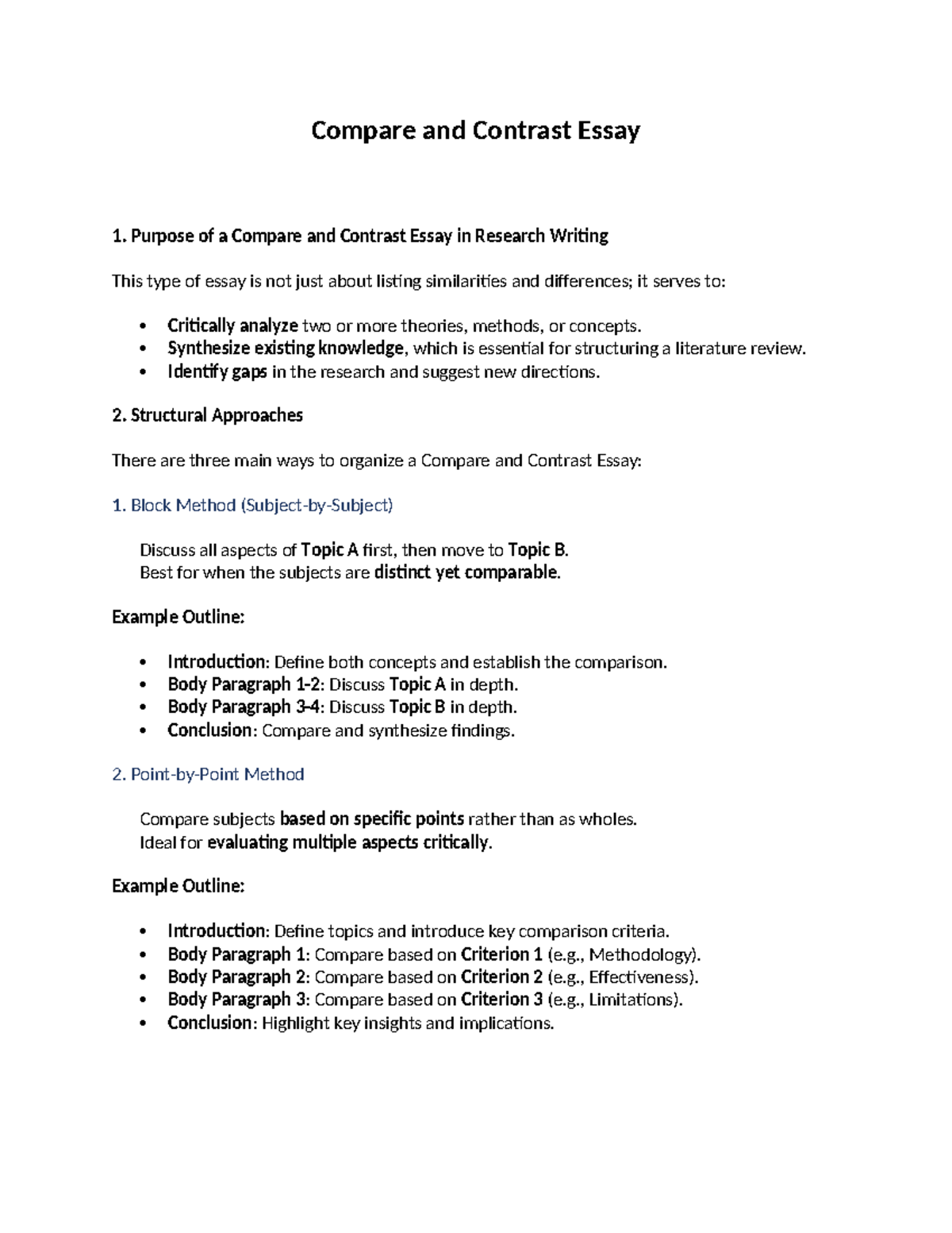 CST101: Compare and Contrast Essay Writing Techniques and Structure ...