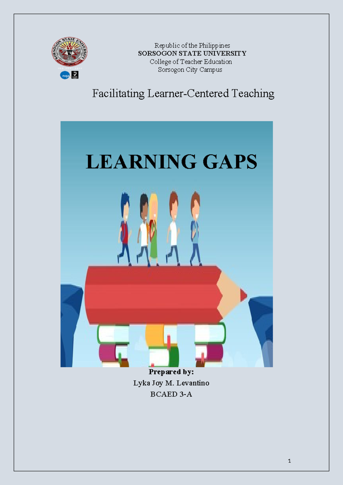 BCAED 3-A Final Exam: Addressing Learner-Centered Teaching Gaps - Studocu