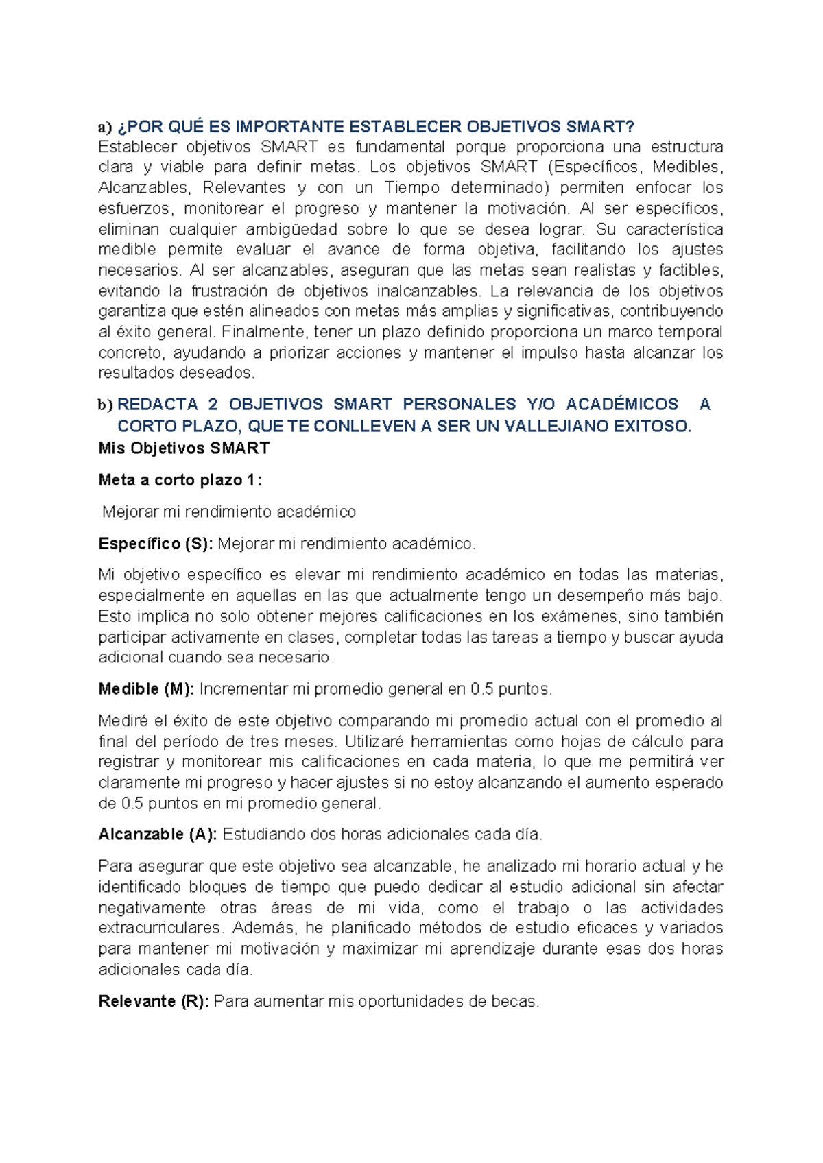 POR QUÉ ES IMPORTANTE ESTABLECER OBJETIVOS SMART EN LA EDUCACIÓN - Studocu