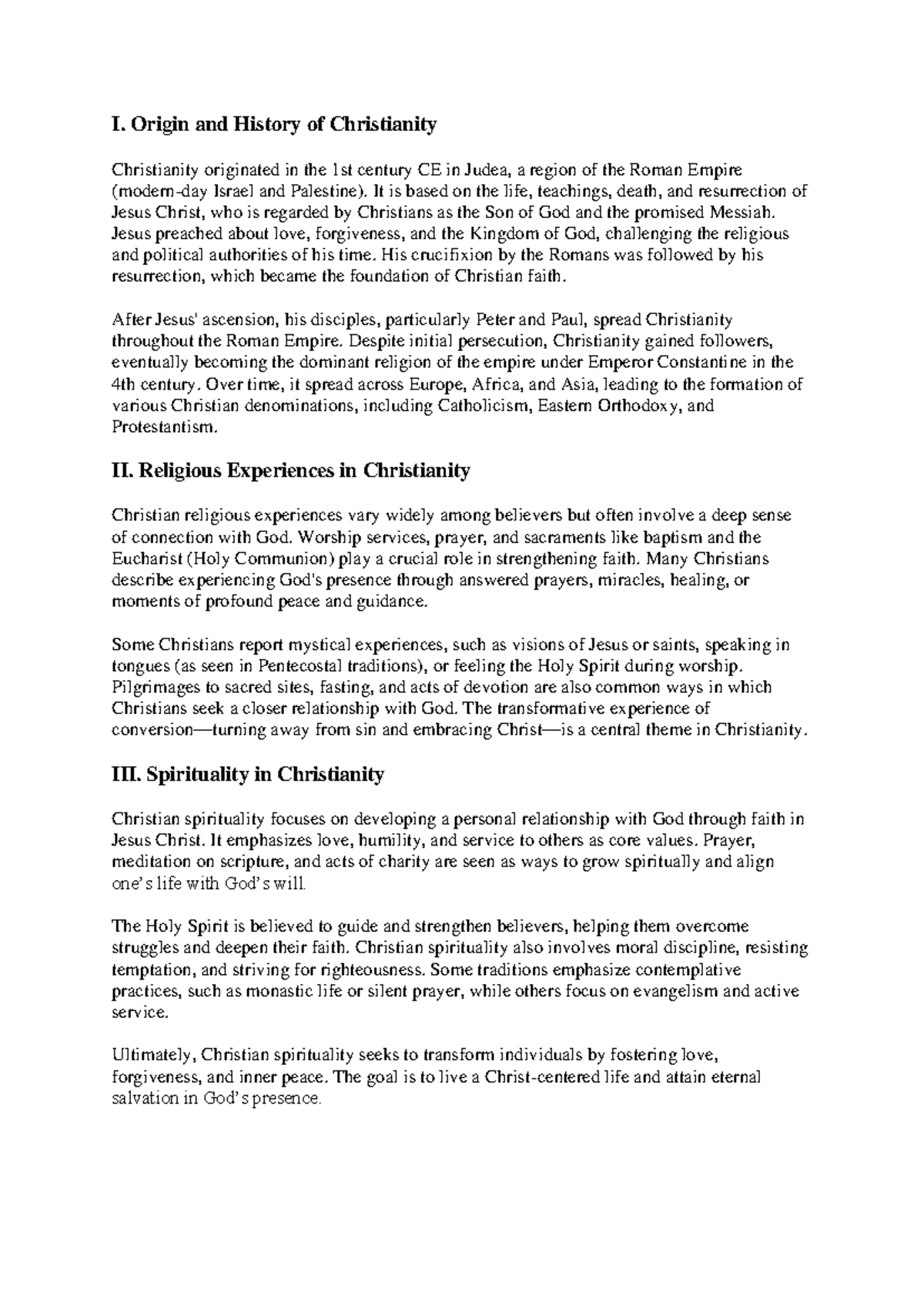 Christianity: Origin, history, and spiritual experiences in religion ...