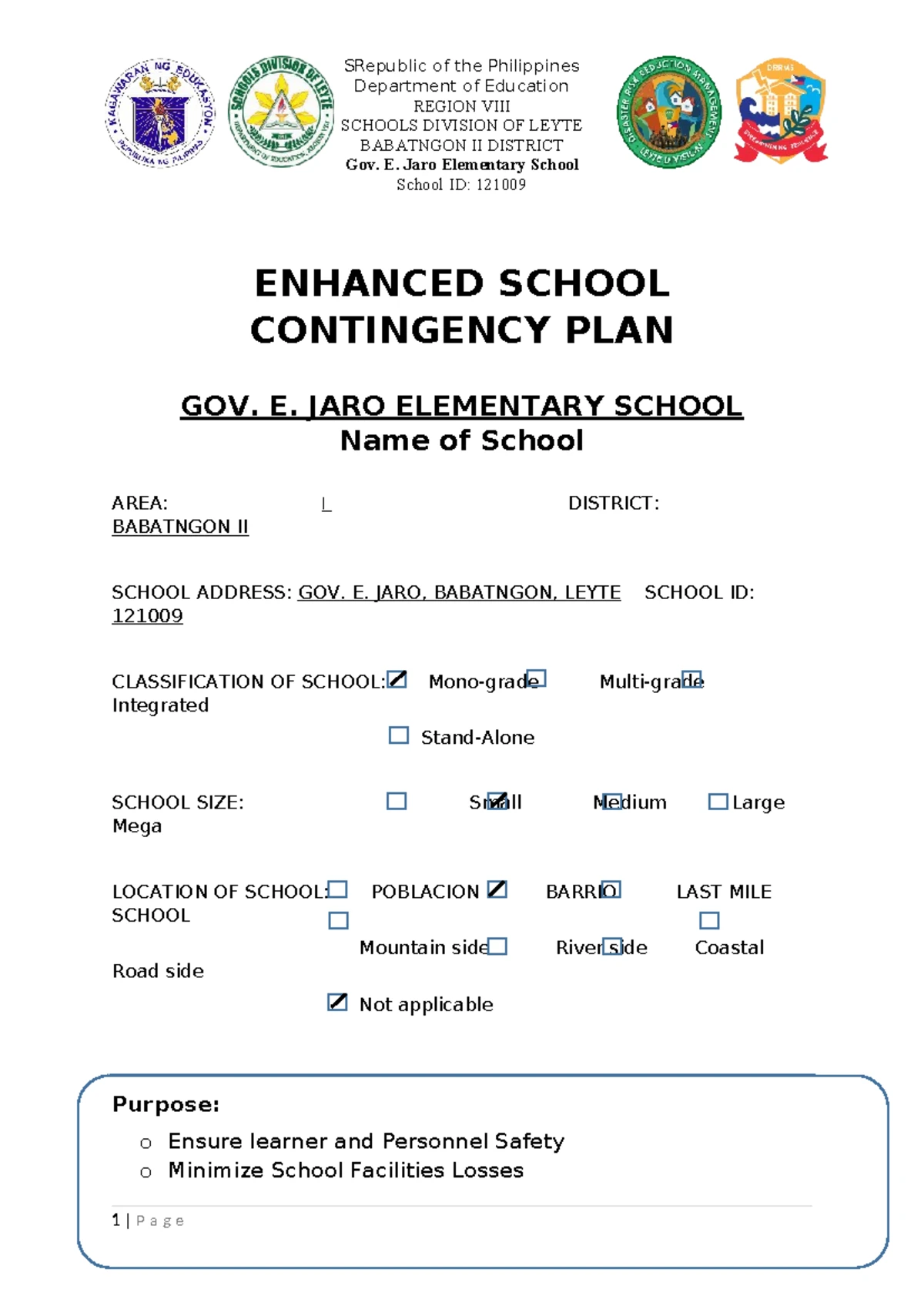 Certification of Tree Planting at Gov. E. Jaro Elementary School - Studocu