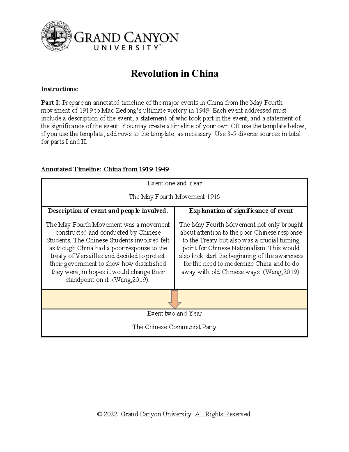 Annotated Timeline of Major Events in China (1919-1949) - Studocu