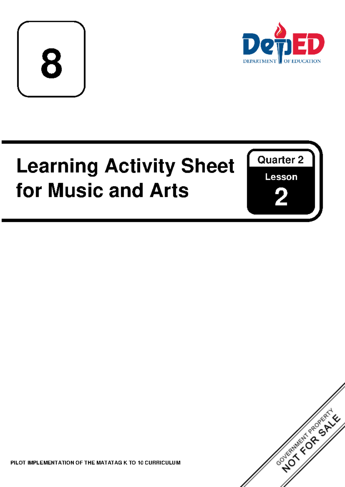 Q2 - Learning Activity Sheet for Music & Arts 8: Lesson 2 - Studocu