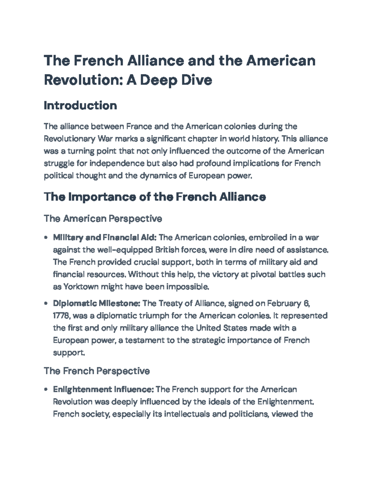 The French Alliance and the American Revolution: A Detailed Analysis ...