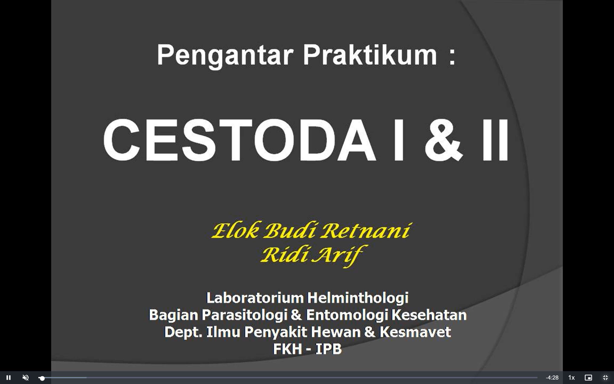 Cestoda & Trematoda: Morfologi dan Praktikum Helminthologi FKH IPB ...