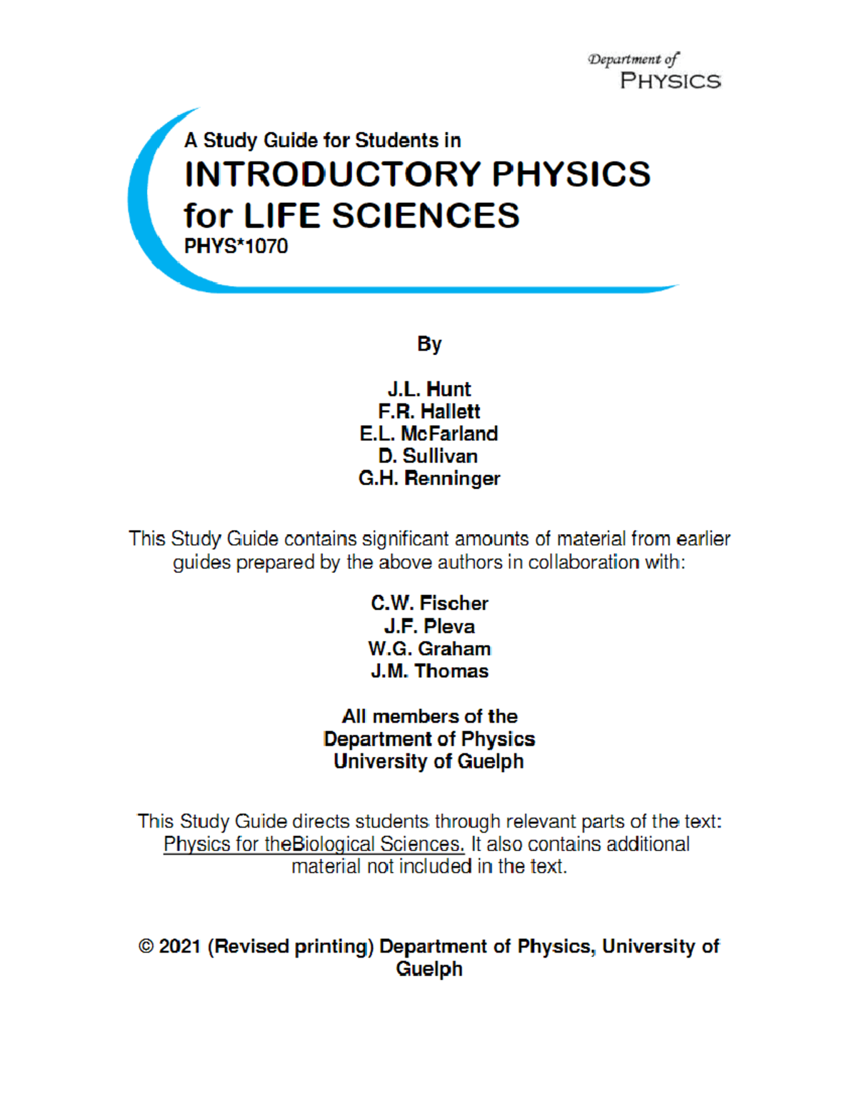 PHYS*1070 Comprehensive Study Guide for Physics 1070 Exam - Studocu