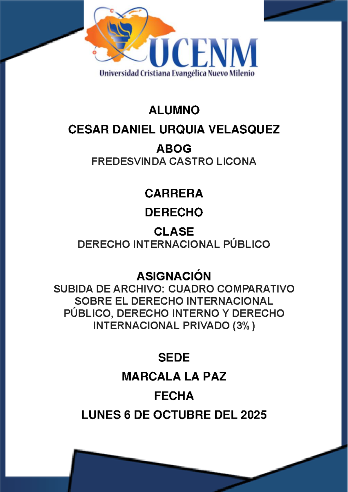 Comparativa del Derecho Internacional Público, Interno y Privado ...