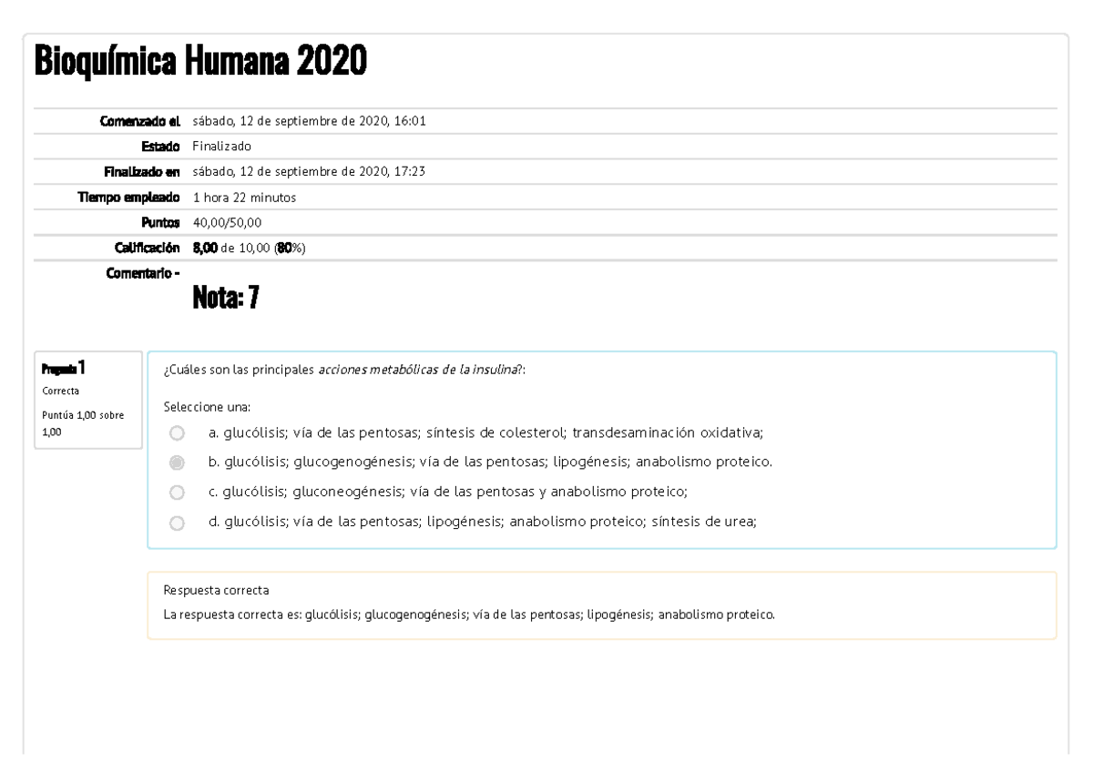 1er y 2do Parcial Bioquímica Humana Cat 2 - 2020 - Studocu