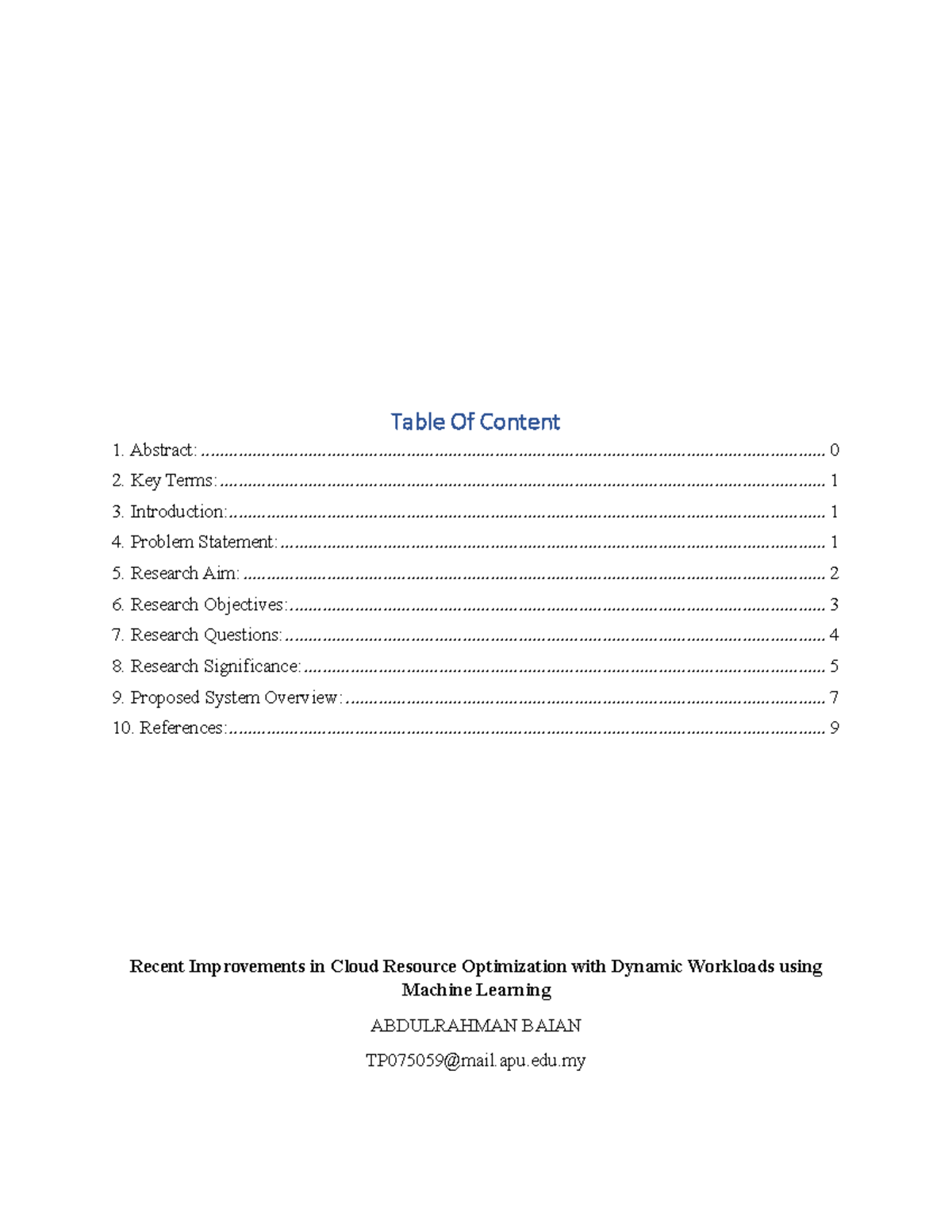 Recent Advances in Cloud Resource Optimization (CS101) - Studocu