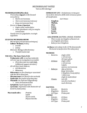 Microbiology Exam 1 Study Guide - Chapter 1 – “The Microbial World ...