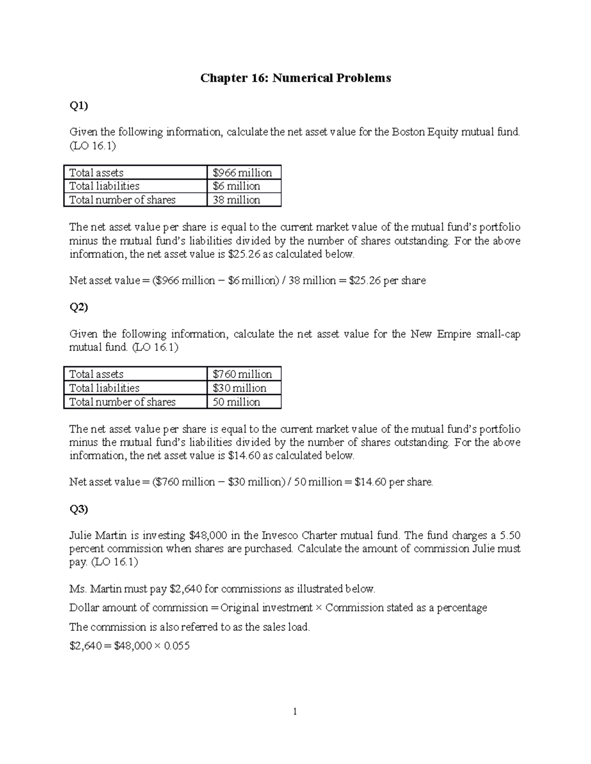 Chapter 16 Numerical Problems on Mutual Funds (FIN 210) - Studocu