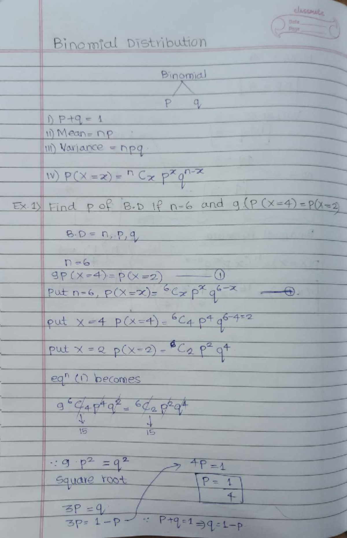 Binomial Distribution RSA Crash Course Notes (Final Exam) - Studocu