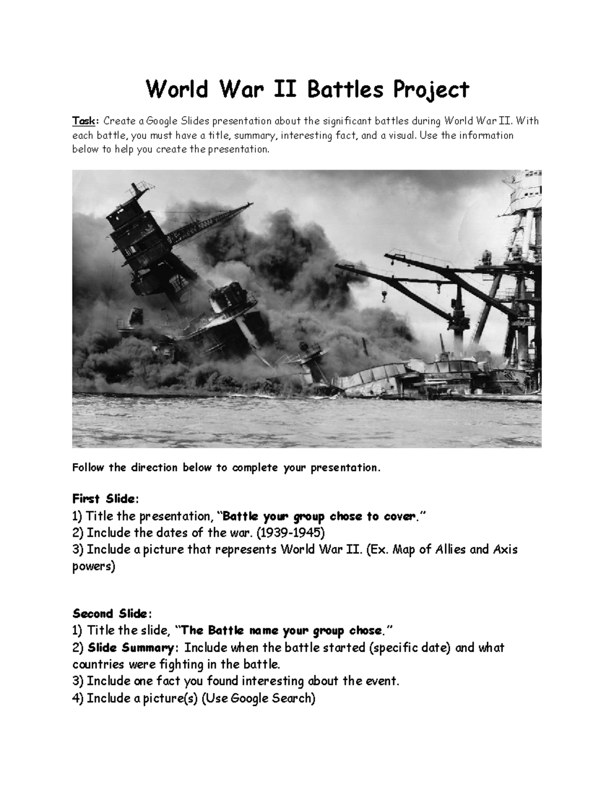 World War II Battles Presentation Guidelines (WWII 101) - Studocu